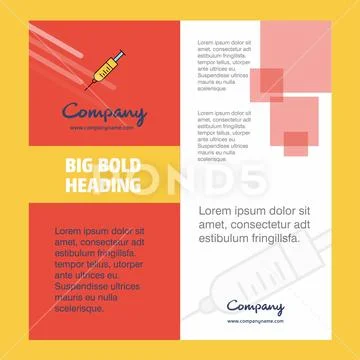 Syringe Company Brochure Title Page Design. Company profile, annual ...