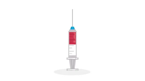 syringe medical drug with blood animatio... | Stock Video | Pond5