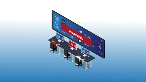 System administrators and warning on mon... | Stock Video | Pond5