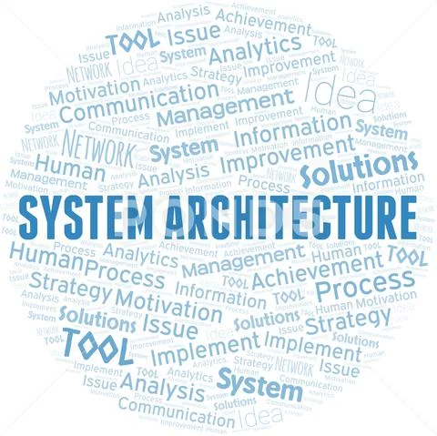 System Architecture typography vector word cloud.: Graphic #128309181