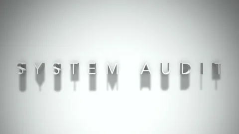 system audit 3D title animation white te... | Stock Video | Pond5