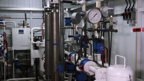 System installation in pump room. Scene.... | Stock Video | Pond5