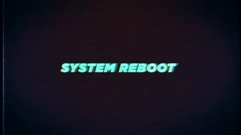 SYSTEM REBOOT Retro text effects with gl... | Stock Video | Pond5