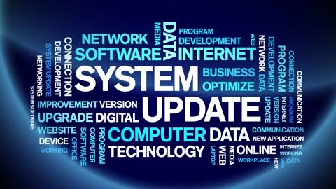 System Update animated word cloud,animat... | Stock Video | Pond5