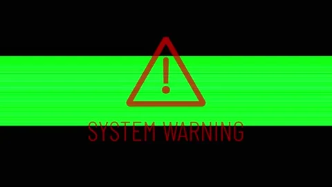 System Warning Text Sign with Glitch Eff... | Stock Video | Pond5