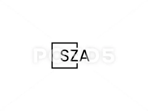 SZA letter initial logo design vector illustration ~ Clip Art #198882363