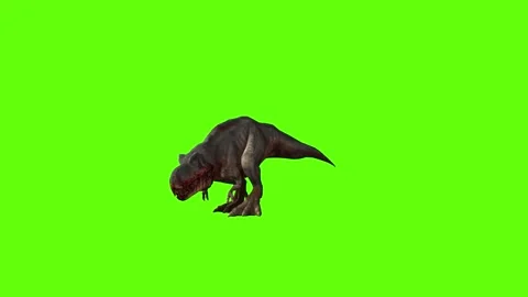 T-rex dinosaur momma bite 90 right green... | Stock Video | Pond5