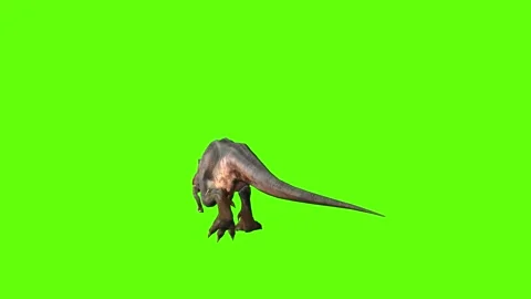T-rex momma dinosaur idle run green scre... | Stock Video | Pond5