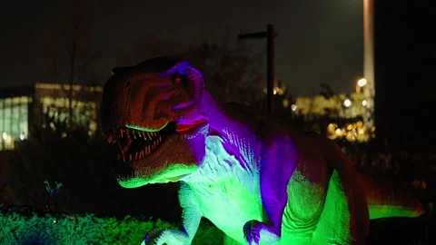 T-rex robot dinosaur moving in children ... | Stock Video | Pond5