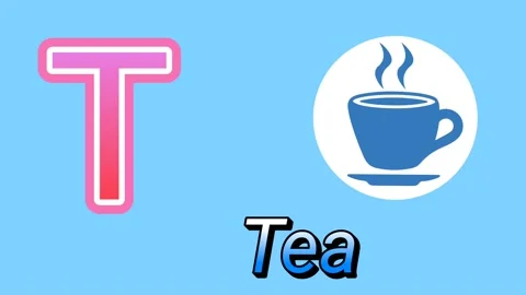 T for Tea - Alphabet learning for kids -... | Stock Video | Pond5