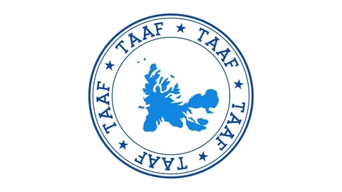 TAAF intro. Badge with the circular name... | Stock Video | Pond5