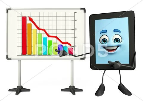 Tab character with business graph ~ Clip Art #42825855