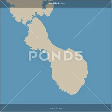 Tabar Island, Papua New Guinea, cropped to square. Topo standard ...