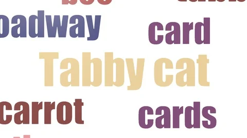 Tabby Cat Wordcloud Animated Isolated On... | Stock Video | Pond5