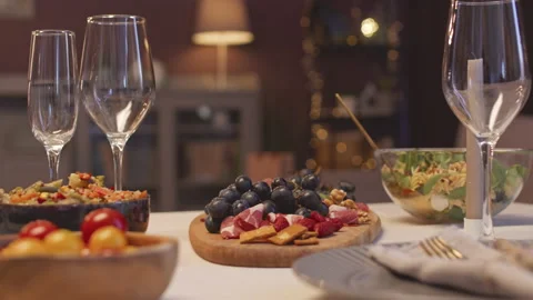 Table Ready for Dinner Party | Stock Video | Pond5