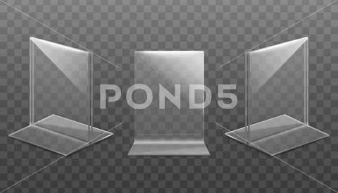 Table stand for menu or card holder realistic vector mockup set ...