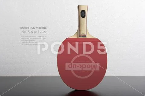 Table tennis racket in front of light gray background mock-up series ...