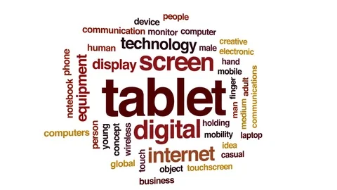 Tablet animated word cloud, text design ... | Stock Video | Pond5