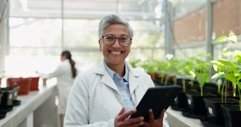 Tablet, portrait and sustainability with... | Stock Video | Pond5