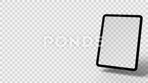 Tablet with transparent background and screen for app commercials ...