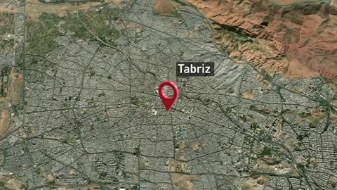 Tabriz City Map Zoom (Iran) from Space t... | Stock Video | Pond5