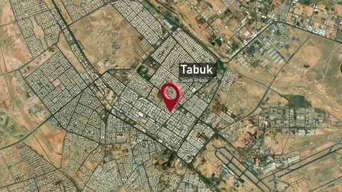 Tabuk City Map Zoom (Saudi Arabia) from ... | Stock Video | Pond5