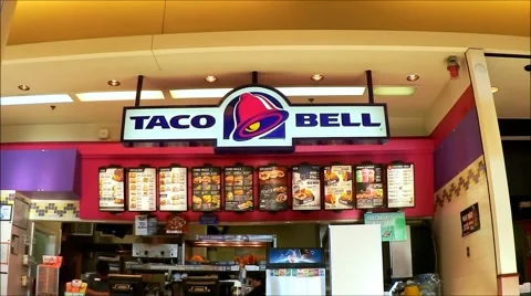 Taco Bell Menu Counter Shopping Mall Stock Video Footage | Royalty Free ...