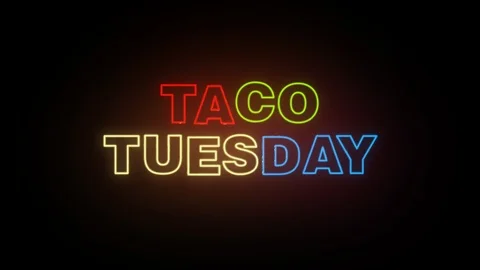 Taco Tuesday Neon Sign animation | Stock Video | Pond5
