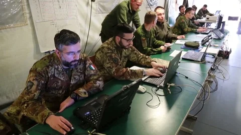 Tactical operations center military staf... | Stock Video | Pond5