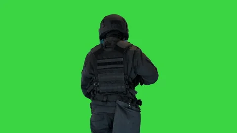 Tactical police unit running with a rifl... | Stock Video | Pond5