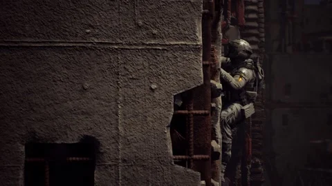 Tactical Stealth: Soldier Climbs Tower U... | Stock Video | Pond5