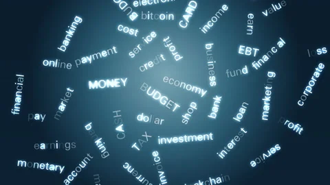 tag cloud of financial and economic sphe... | Stock Video | Pond5
