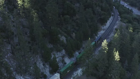 Tail end of a long cargo train passing b... | Stock Video | Pond5