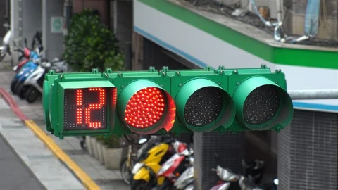 TAIPEI, TAIWAN : TRAFFIC LIGHT (traffic ... | Stock Video | Pond5