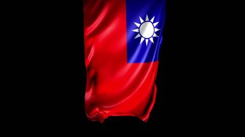 Taiwan Flag Animation on black backgroun... | Stock Video | Pond5