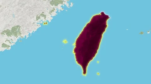 Taiwan Map with flag animation zoom in, ... | Stock Video | Pond5
