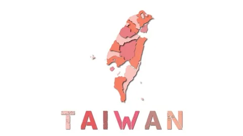 Taiwan map with paper regions. Animated ... | Stock Video | Pond5
