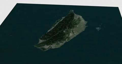 Taiwan north to south map with 3d relief... | Stock Video | Pond5