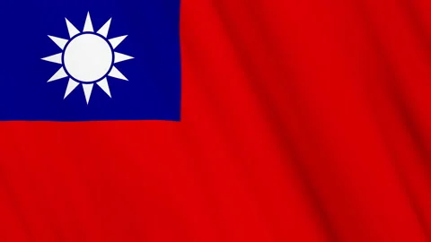 Taiwan Republic of China ROC Flag waving... | Stock Video | Pond5
