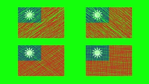 Taiwan Scribble Animation on Green Scree... | Stock Video | Pond5