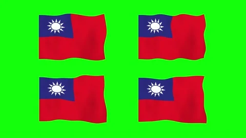 Taiwan Waving Flag 2D Animation on Green... | Stock Video | Pond5