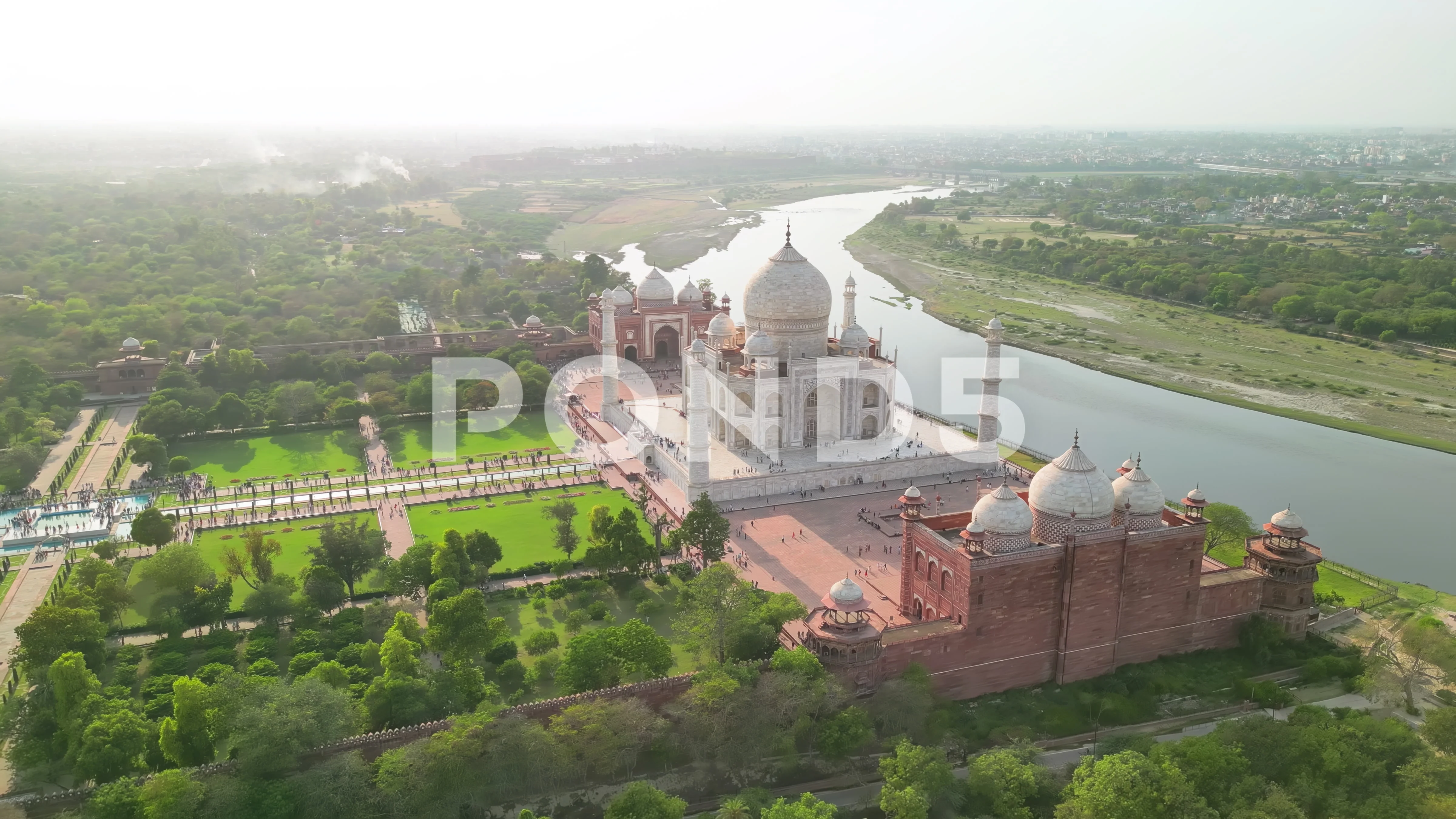 Taj Mahal Garden Aerial View