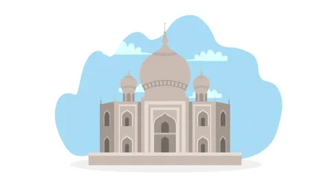 taj mahal indian landmark animation | Stock Video | Pond5