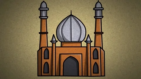 taj mahal Sketch and 2d animation | Stock Video | Pond5