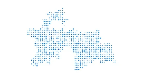 Tajikistan dotted digital map. Map of Ta... | Stock Video | Pond5