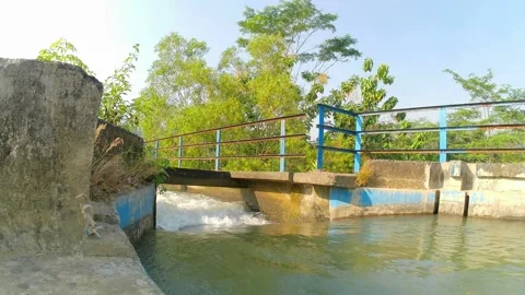 Tajum irrigation canals or channels that... | Stock Video | Pond5