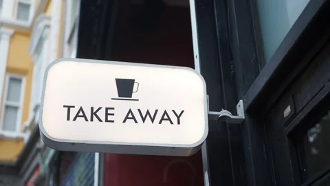take away coffee sign at coffee shop | Stock Video | Pond5