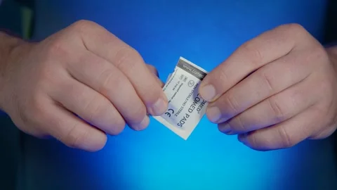 Take out sterile alcohol wipe from seale... | Stock Video | Pond5