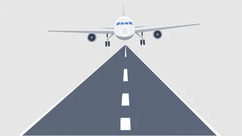 Animation Airplane Landing Stock Video Footage | Royalty Free Animation ...