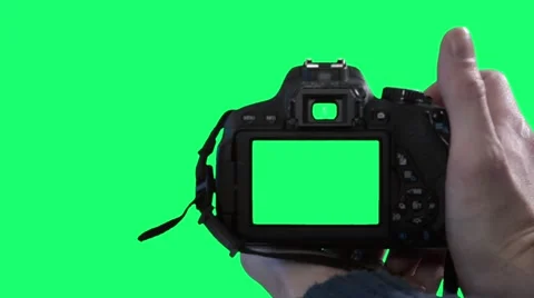Taking picture over green screen backgro... | Stock Video | Pond5